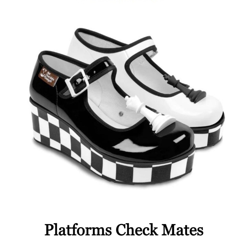 Check Mates Platform Sko fra Hot Chocolate Design | Amamiko